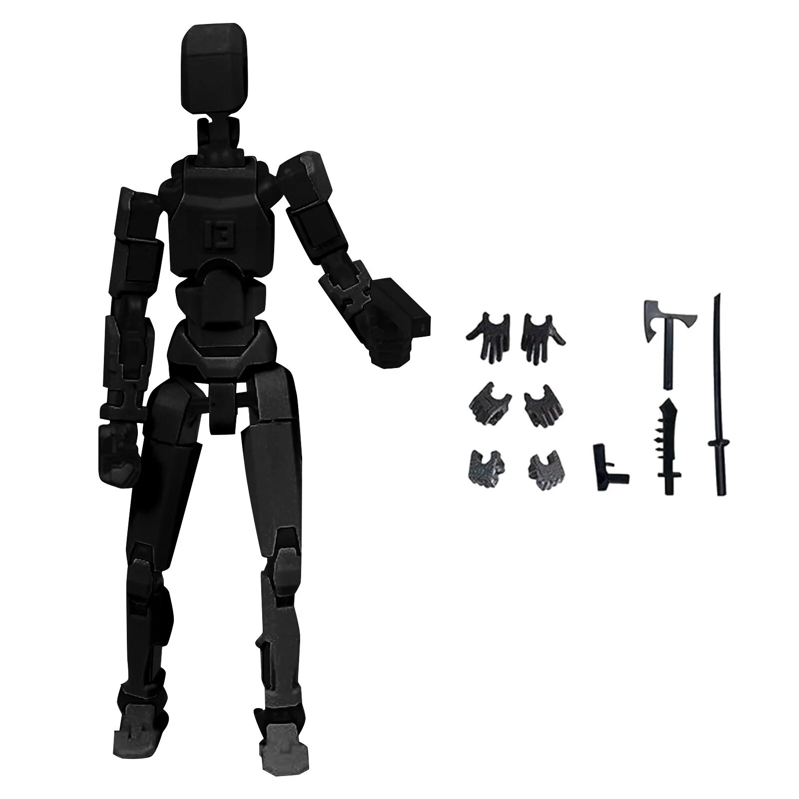 1 шт. Фигурка Titan 13, фигурка робота T13, игрушки Stikbot с аксессуарами, 3D-печатные фигурки, многосочлененные подвиж