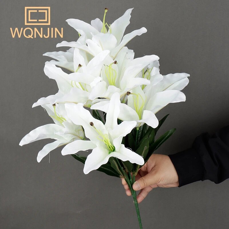 Искусственные белые лилии WQNJIN Белый, white