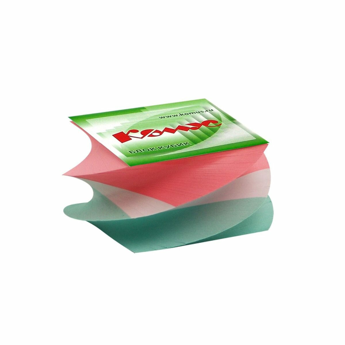 Блок-кубик для записей Комус, 80x80x50мм, разноцветный проклеенный, 80 г/кв. м (154943), 24шт.