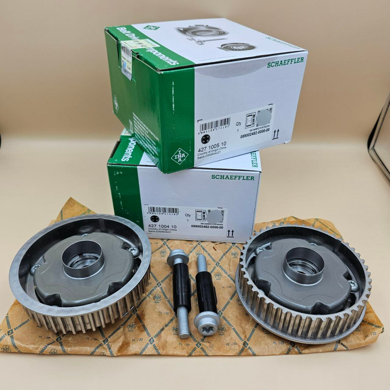 Комплект шестерен фазорегулятор распределительного вала 1,6-1,8 XER выпуск + впуск INA - арт. 427100410/427100510