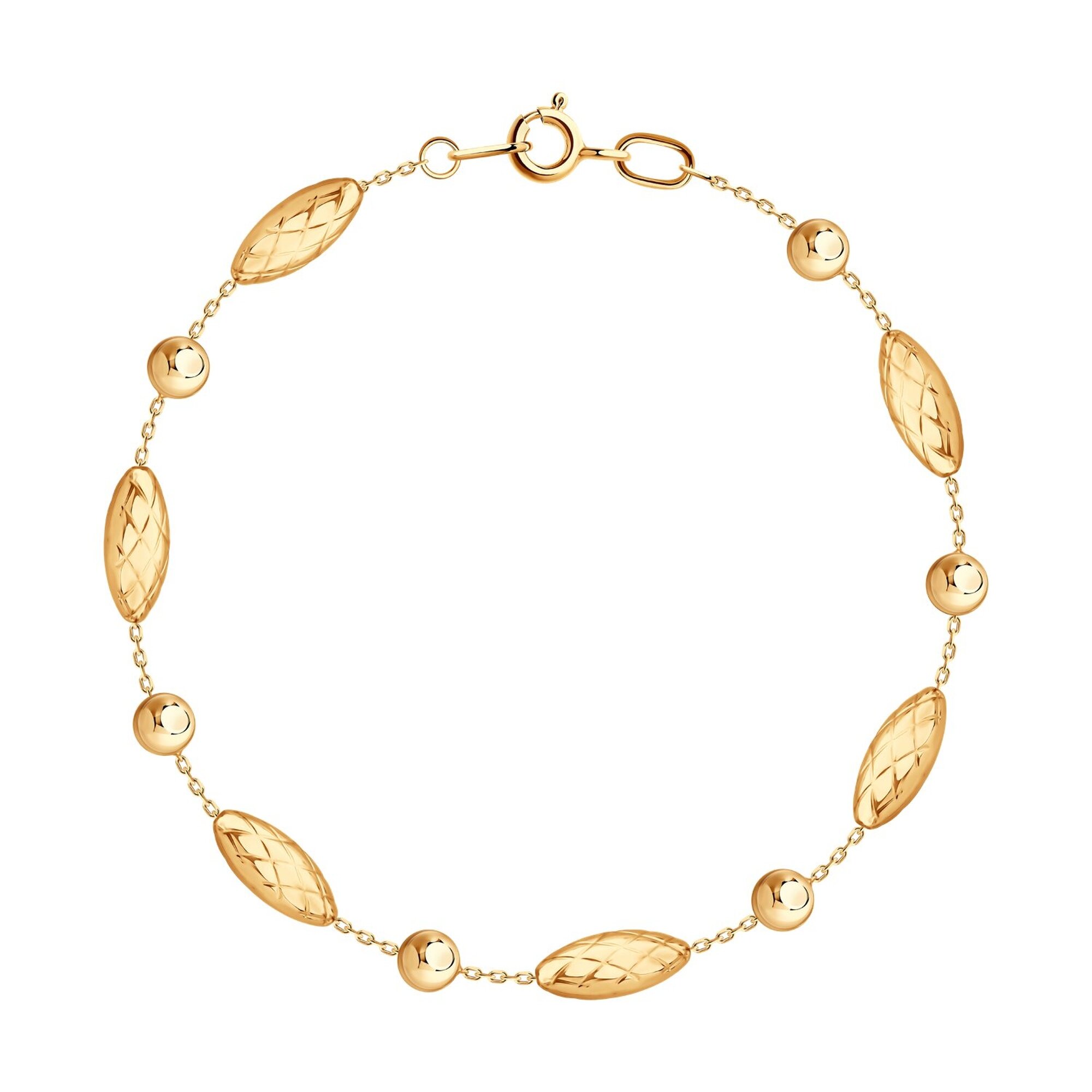 Браслет, красное золото, 585 проба