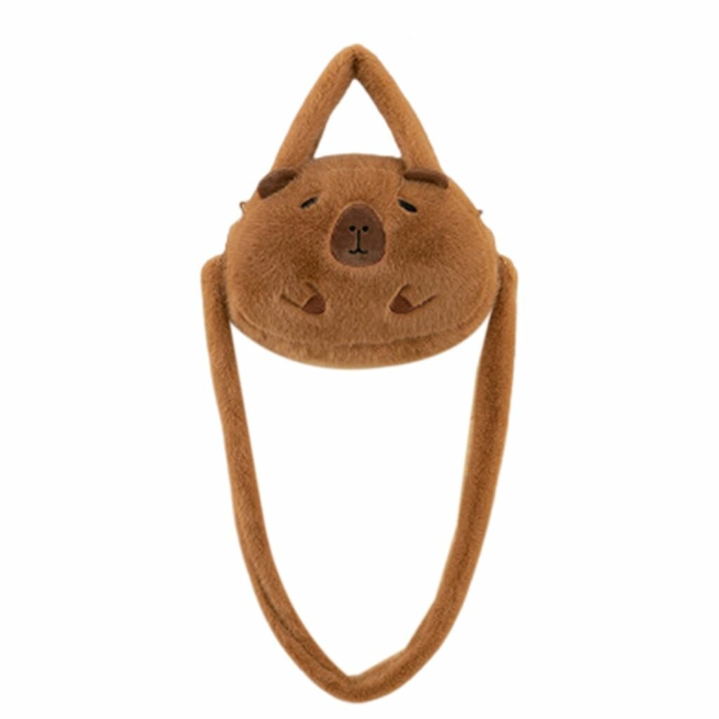 Новинка 2024 года, плюшевый рюкзак Kapibala с изображением капибары на плечах, милый универсальный мультяшный студенческий рюкзак-мессенджер с кроличьим мехом