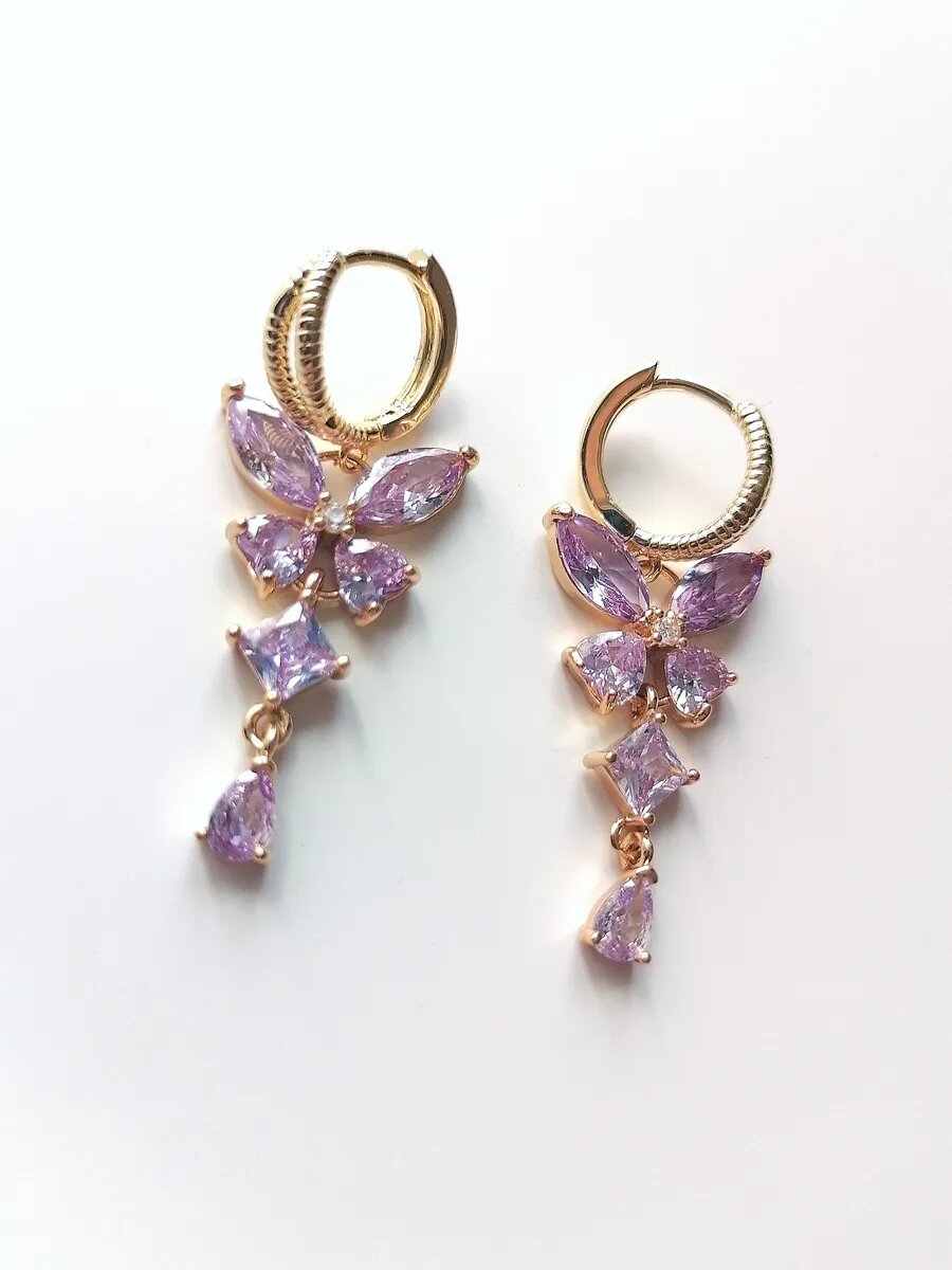 Серьги, фианит, кристалл