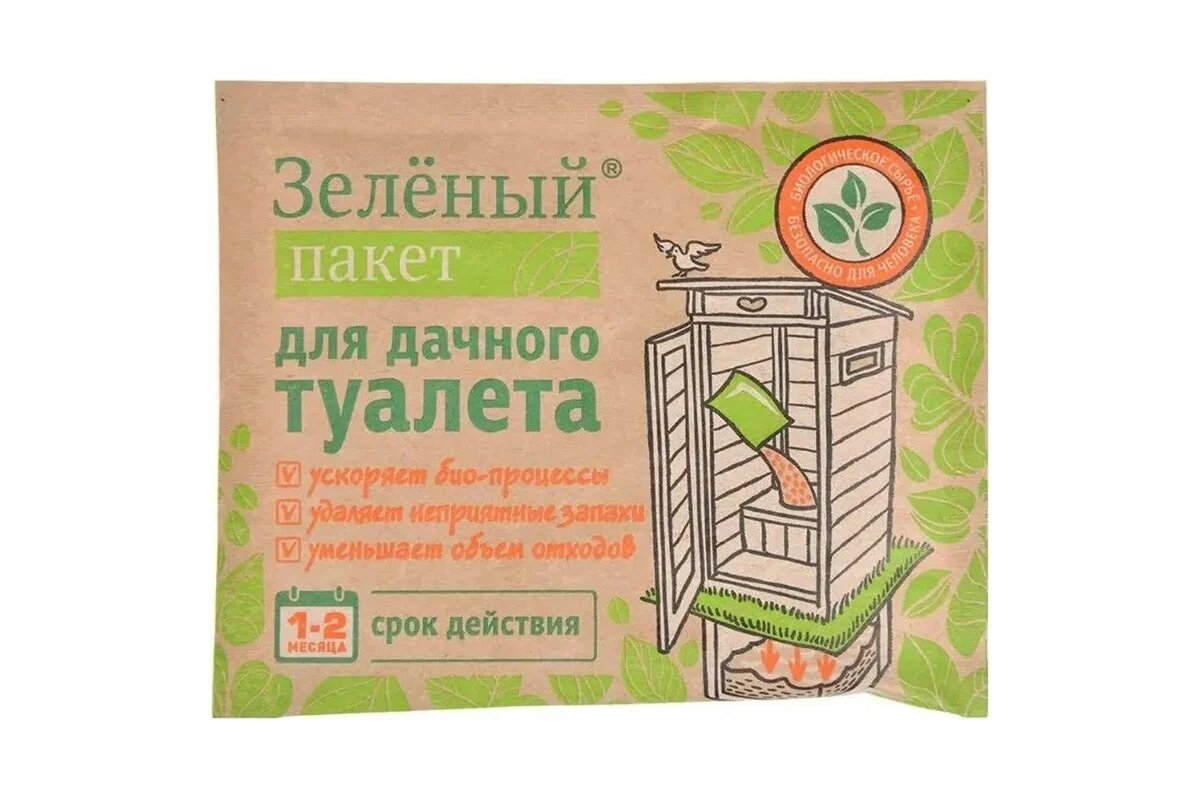 Доктор Робик Зеленый пакет для дачного туалета 112 одноразовые отходы