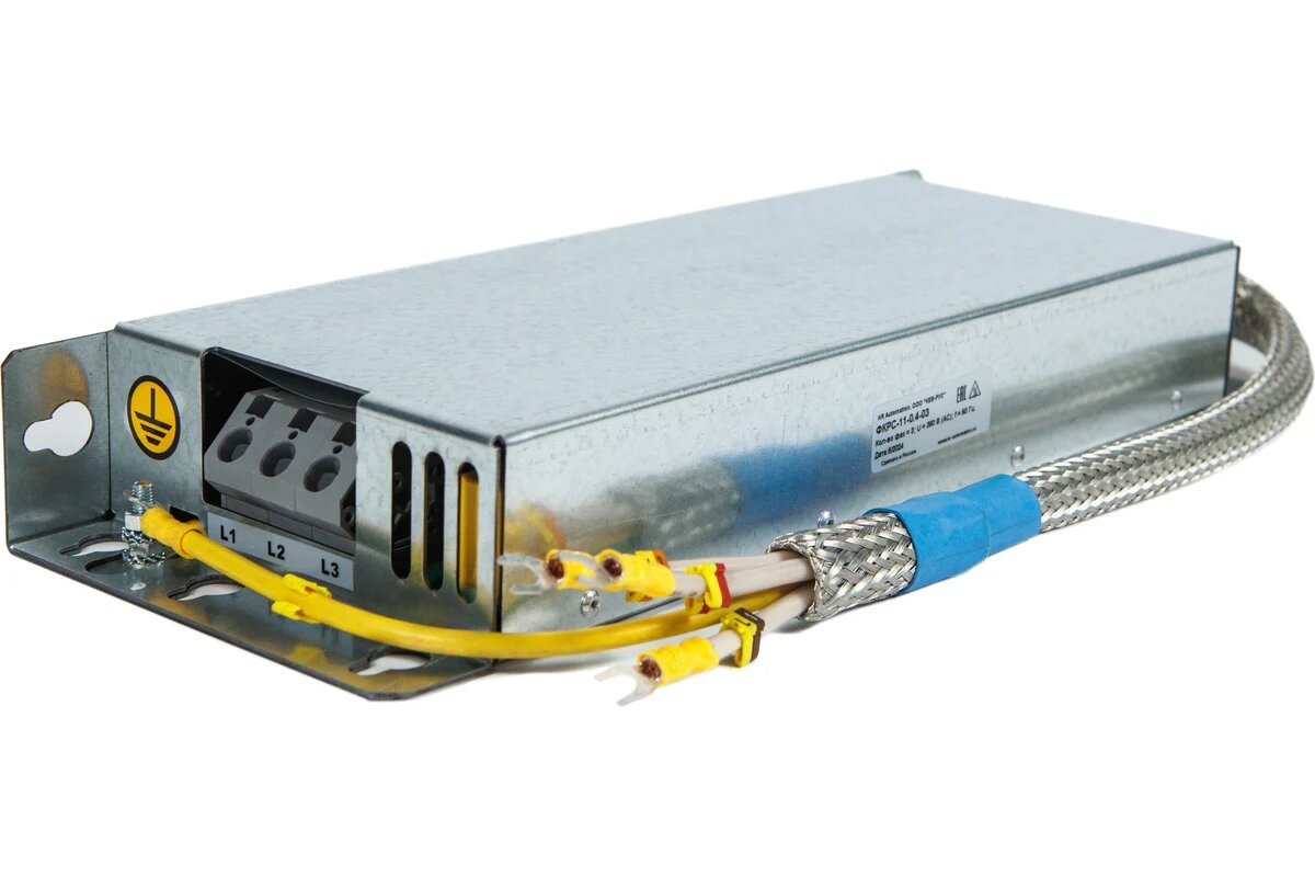 ООО КЕВ-РУС Фильтр ЭМС для Преобразователей частоты 11 кВт, Номинальный ток 30А ФКРС-11-0,4-03