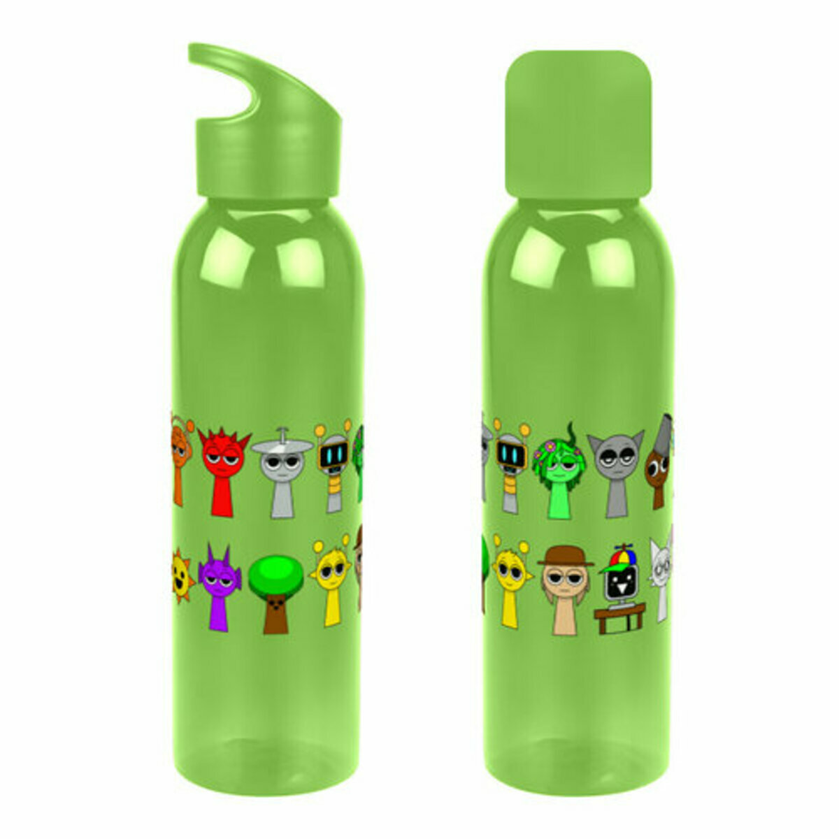Бутылка для воды «Спрунки все персонажи Sprunki игрушки Спранки» (зеленый)