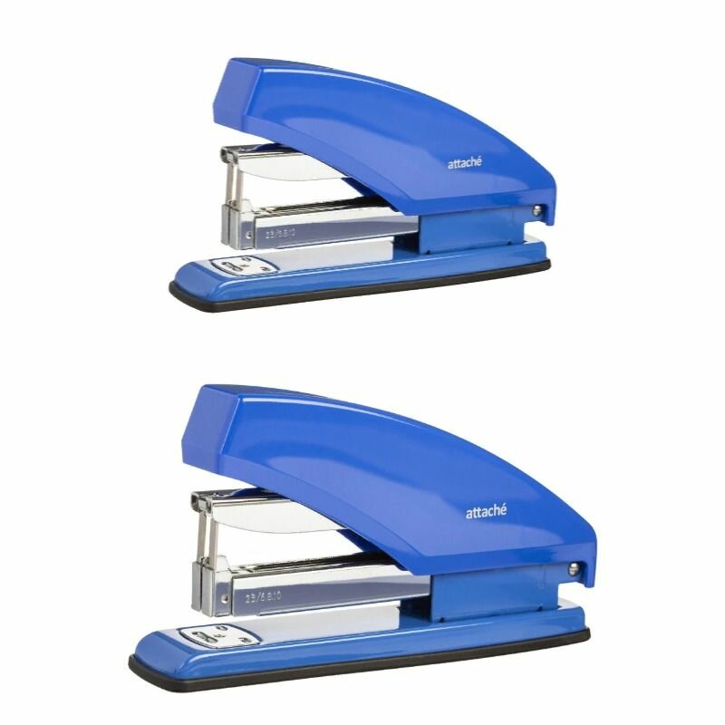 Attache Степлер энергосберегающий, до 60 листов, синий, 2 шт.