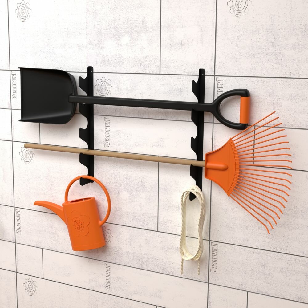 Держатель для хранения садового инвентаря Embodiment EMB-GT-BLW-B, настенный, черный