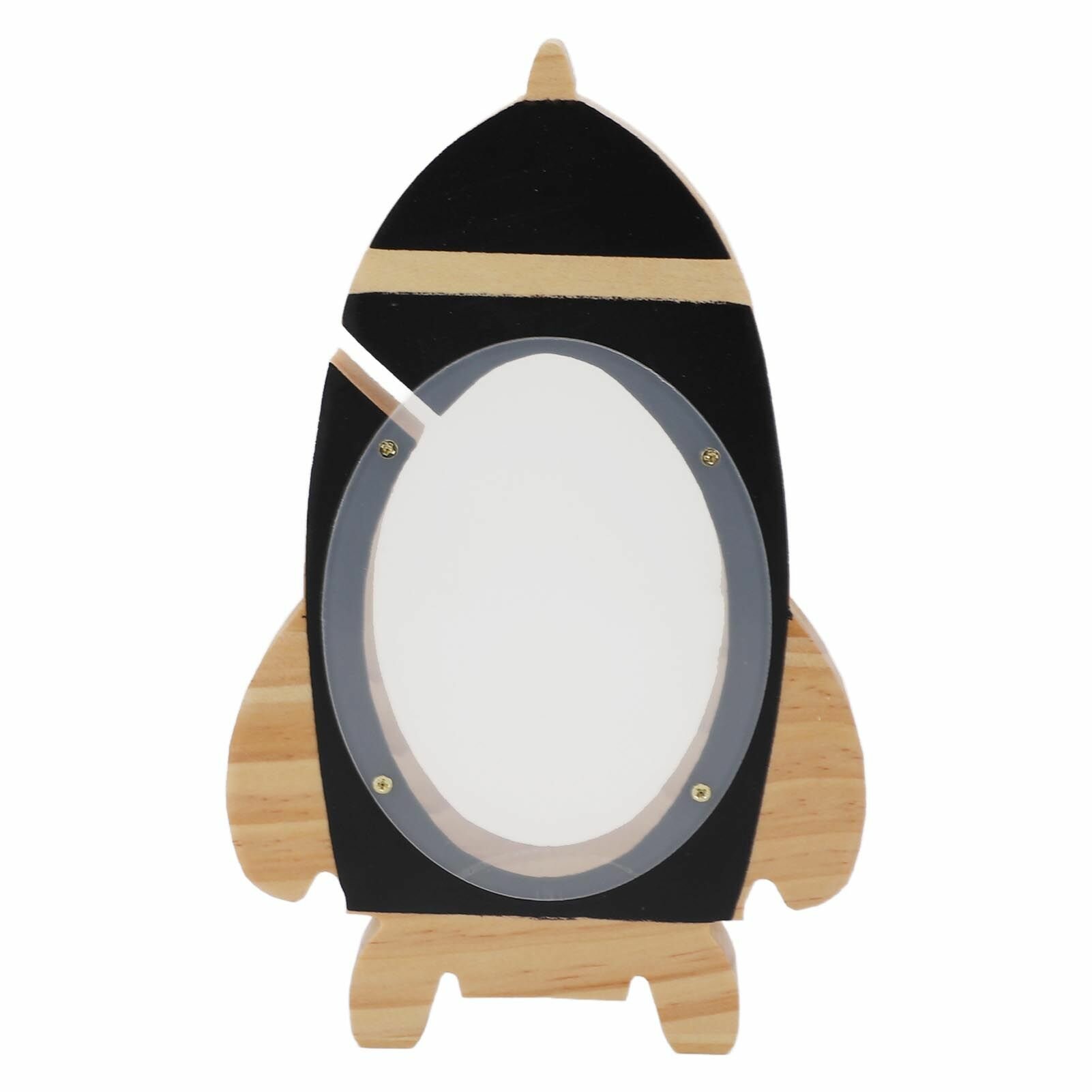 Симпатичная деревянная копилка для детей с космическим кораблем, украшение для дома, копилка на космическую тематику для мальчиков и девочек, черный цвет