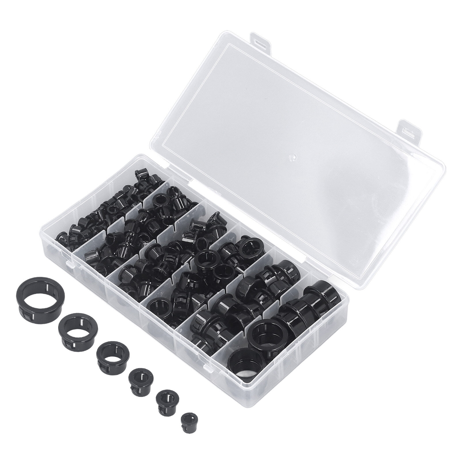 160 шт, защитная втулка для кабеля, нейлоновый пластик, 5/16 дюймов, 3/8 дюйма, 1/2 дюйма, 5/8 дюйма, 3/4 дюйма, 1 дюйм, защитная втулка для кабеля