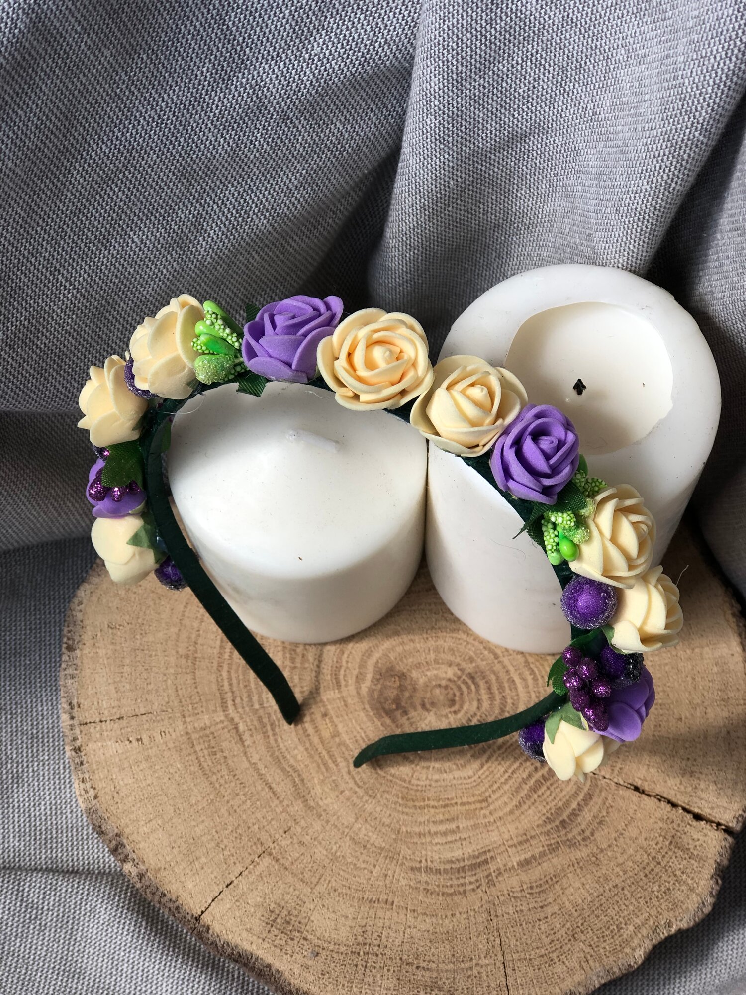 Ободок с цветами для волос