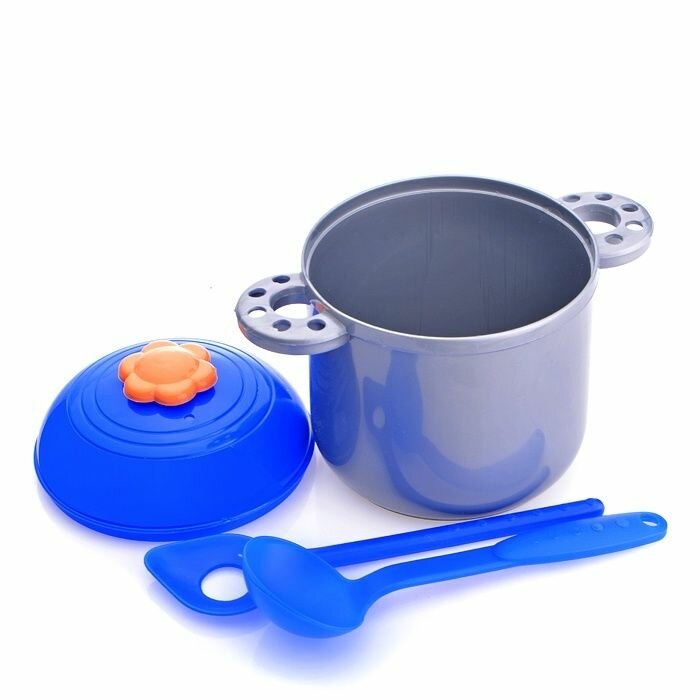 Набор детской посуды Лена 4 предмета, в синем цвете (09163)
