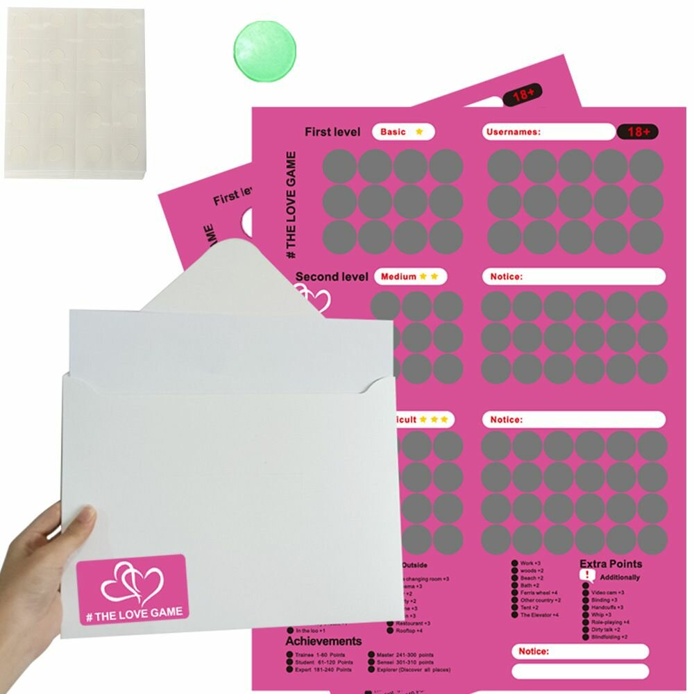 Скретч-карта "100 мест любви" (эротическая игра-сюрприз)