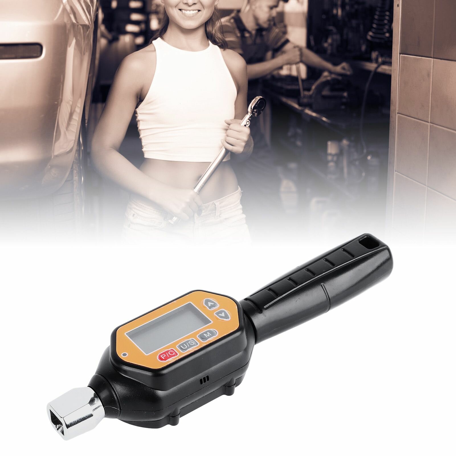 Цифровой торсионный ключ 1/4 дюйма, 30 Нм, зуммер, сменная головка