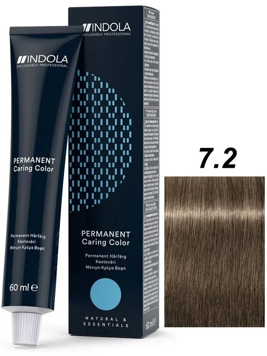 Indola Natural Essentials 7.2 Стойкая крем-краска для волос 60мл