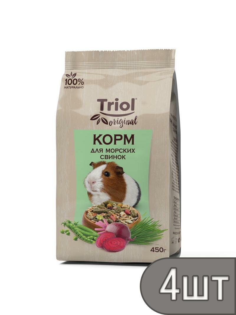 Triol Набор 4 шт Корм Original для морских свинок, 450 гр