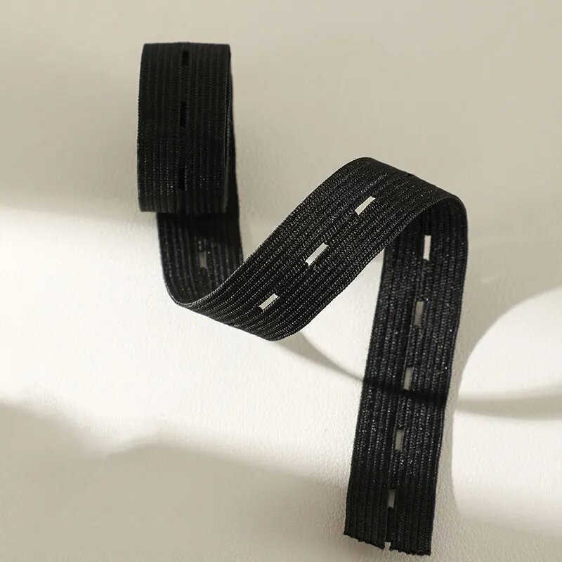 Плоские эластичные ленты Nylon 2 м, белые/черные Черный, 25mm, черный