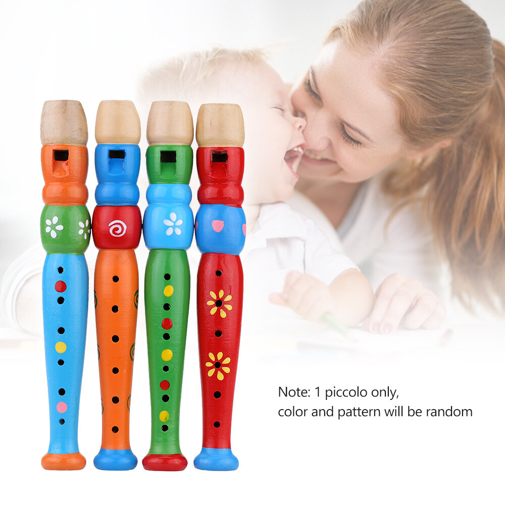 Деревянная флейта-пикколо, музыкальный инструмент, игрушка для раннего развития, подарок для малышей и детей