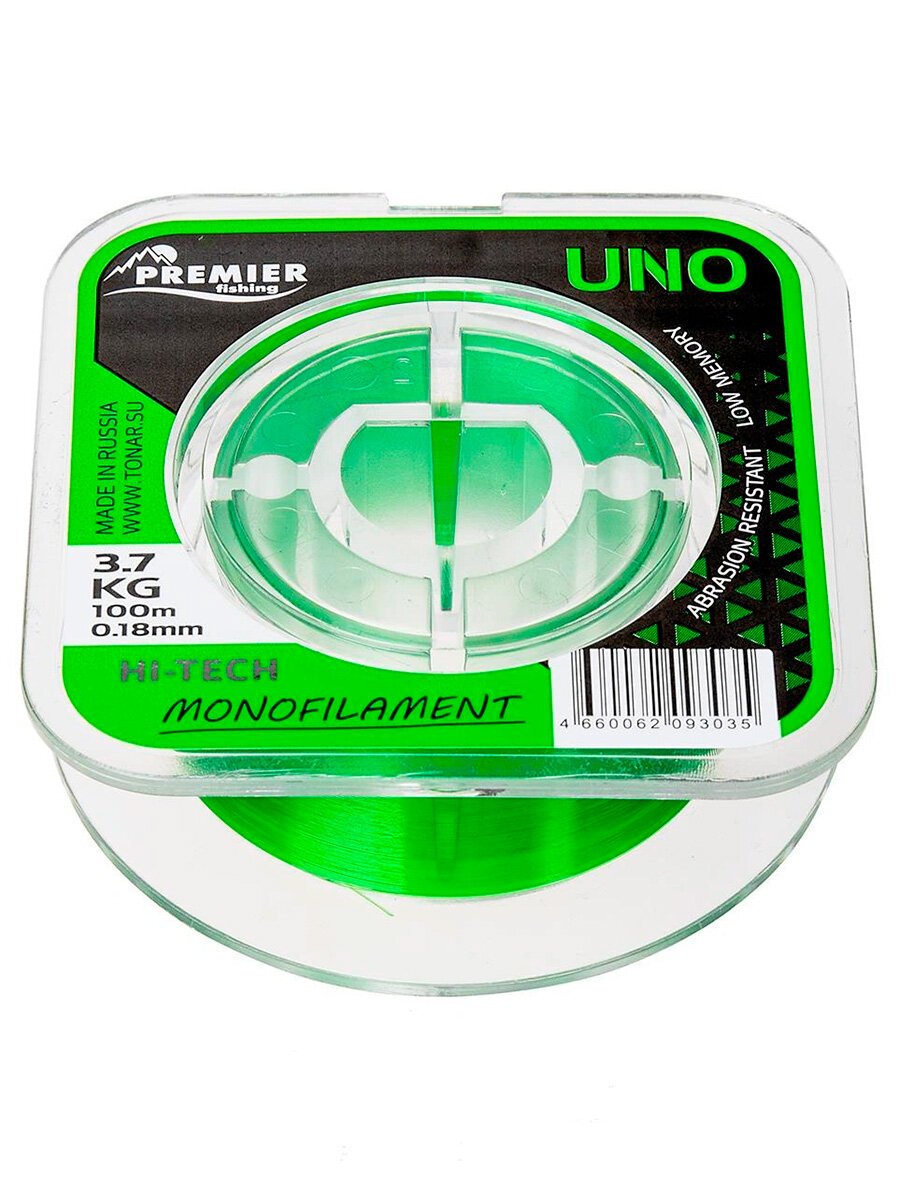 Леска для рыбалки Premier Fishing UNO Green Nylon 0,18mm/100m (PR-U-G-018-100)