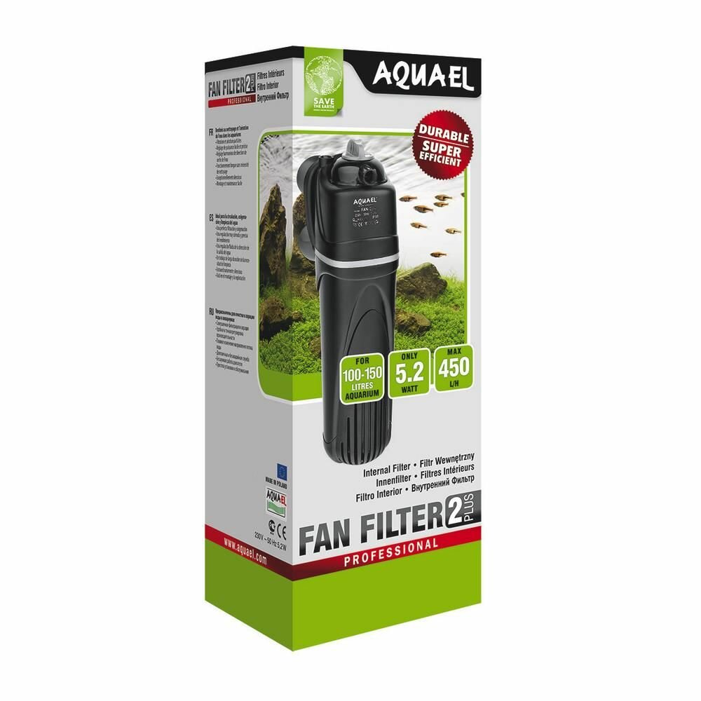 Внутренний фильтр AQUAEL FAN 2 PLUS, 450 л/ч, для аквариумов объемом до 150 л