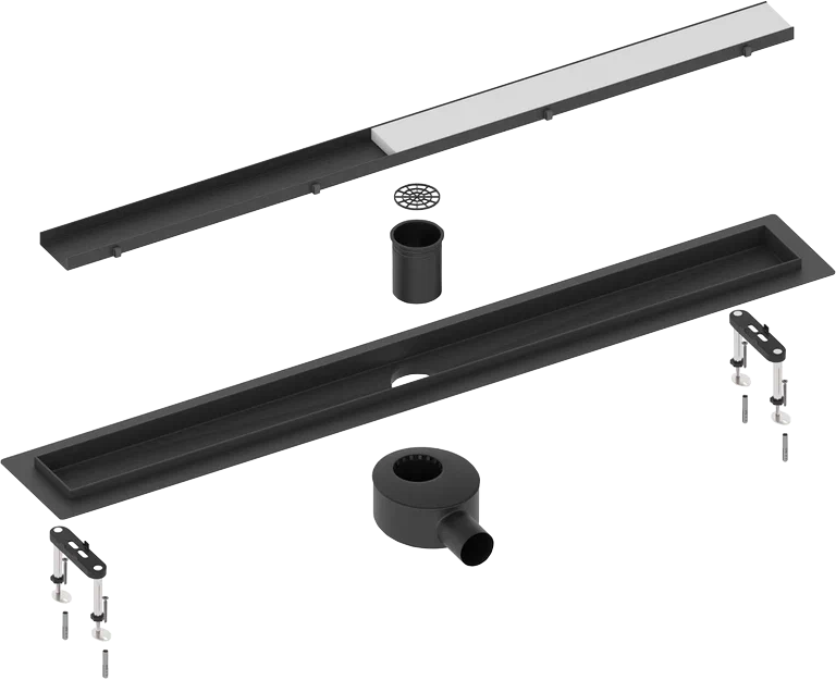 Душевой трап (лоток) Timo Drain Systems DS230207/03 700 двусторонняя панель plate под плитку, черный