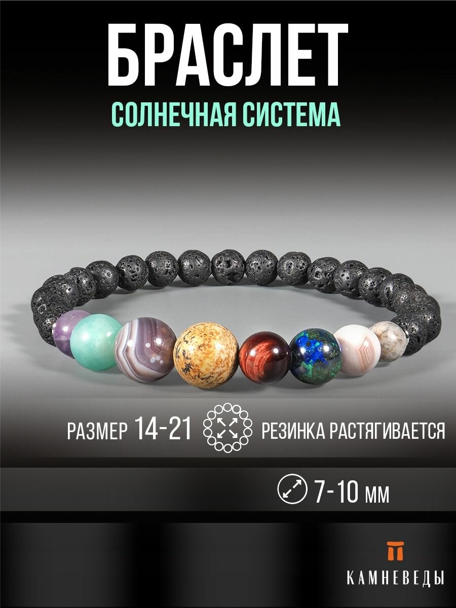 Браслет КАМНЕВЕДЫ, агат, аметист, яшма