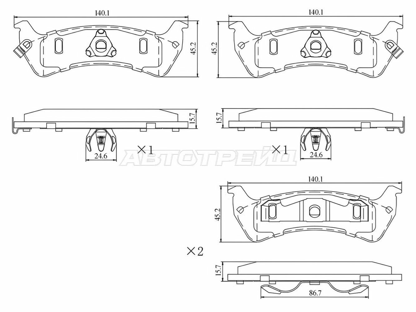 Тормозные колодки задние для Джип Гранд Чероки, J арт ST280083 SAT