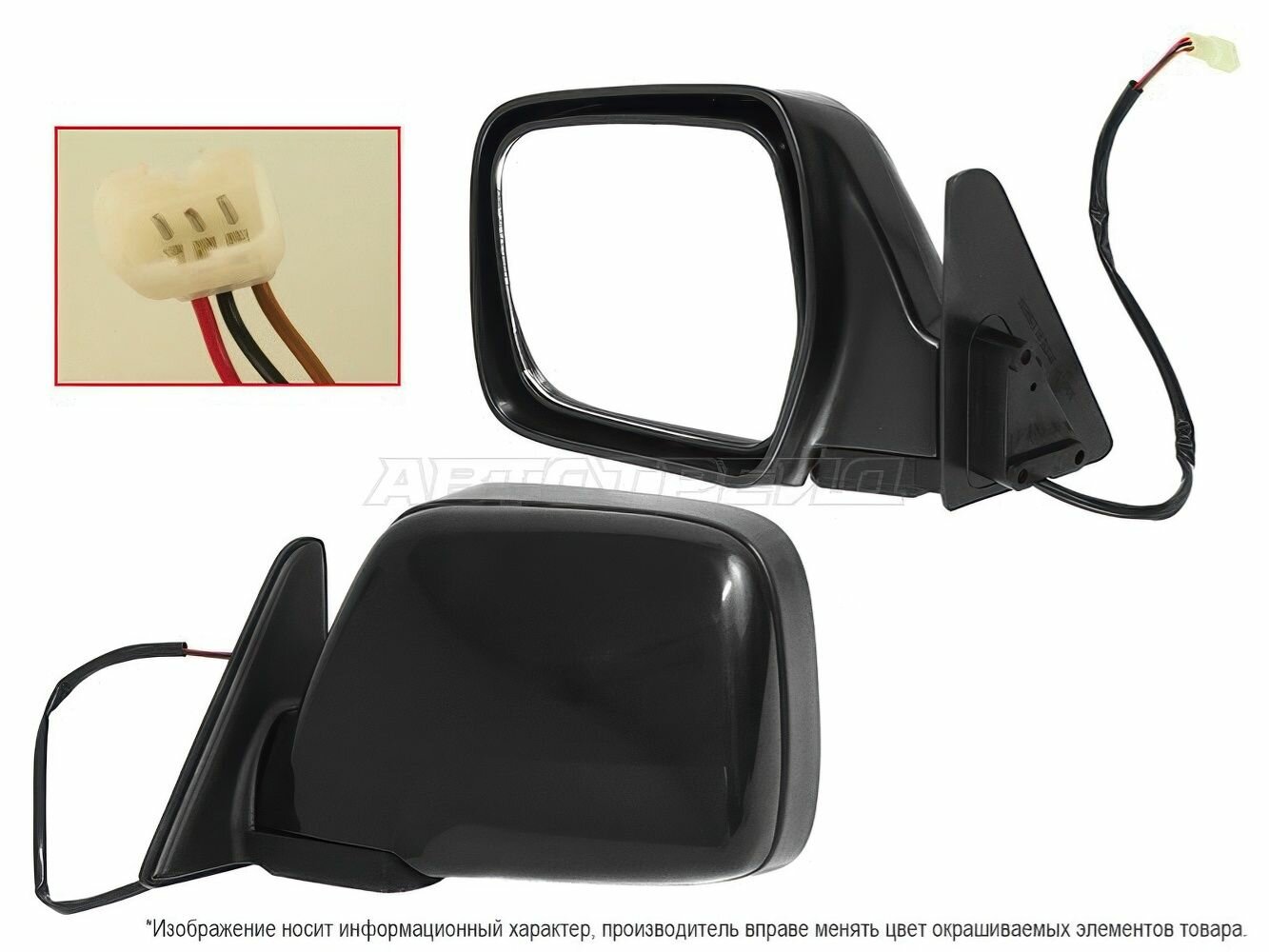 Зеркало левое 3 контакта черное для Лексус Lx450, Тойота Ленд Крузер арт STTY88940C2 SAT