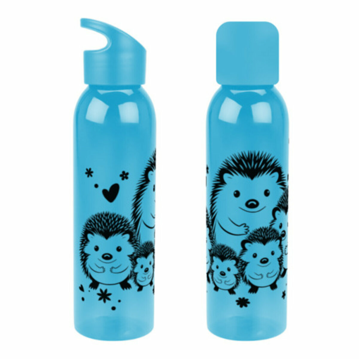 Бутылка для воды «Семья ежиков» (голубой)