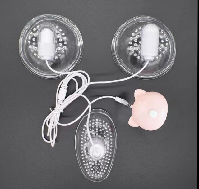 Трехголовочный зарядный массажер для груди с амортизацией, двойной вибрацией и регулировкой частоты, женский массажер, секс-игрушки