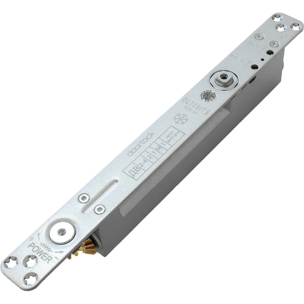 Доводчик врезной Doorlock DL705ITS EN2-4 серебристый, с регулируемым усилием закрывания, с фиксацией в открытом положении 75589