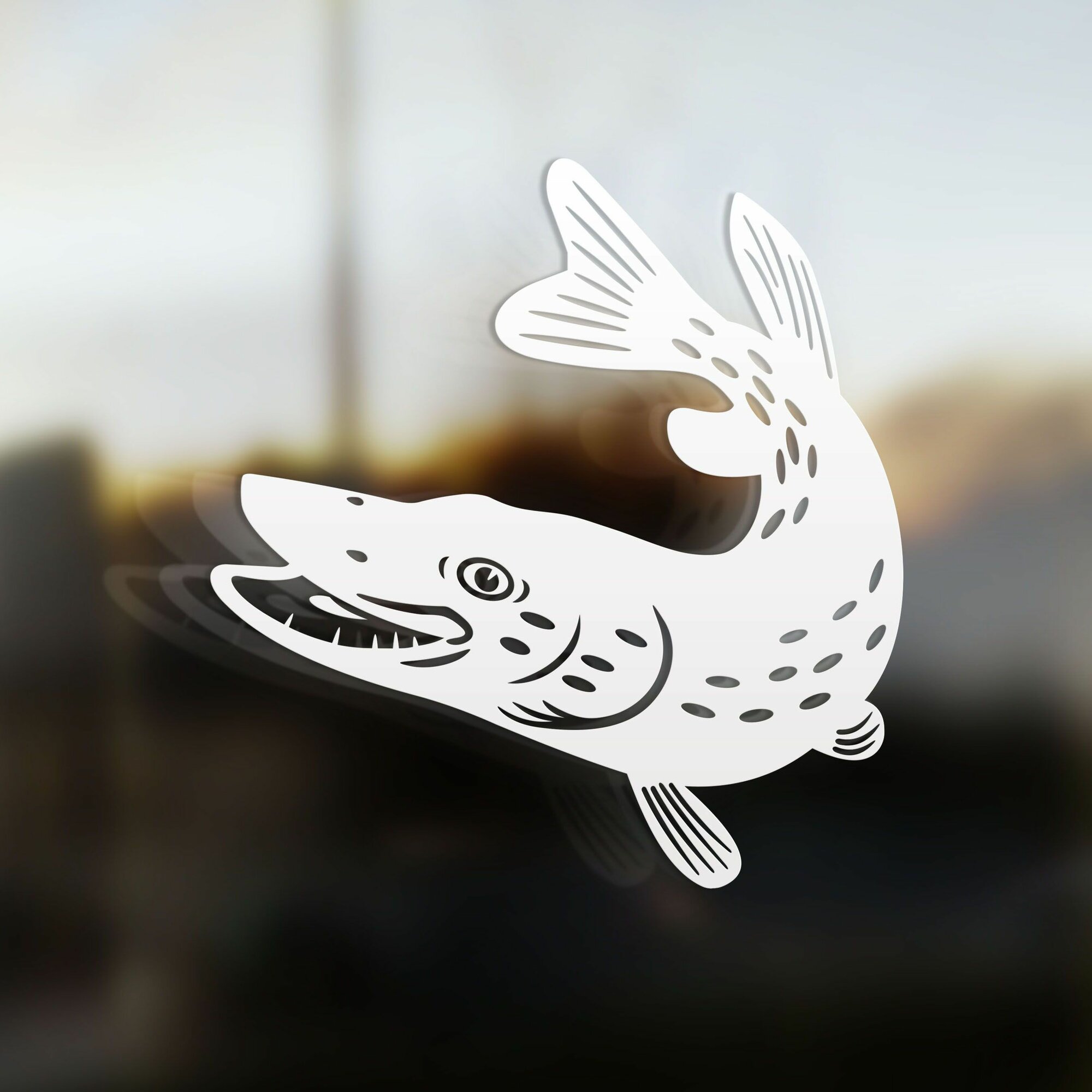 Наклейка на авто Рыбалка 23x23