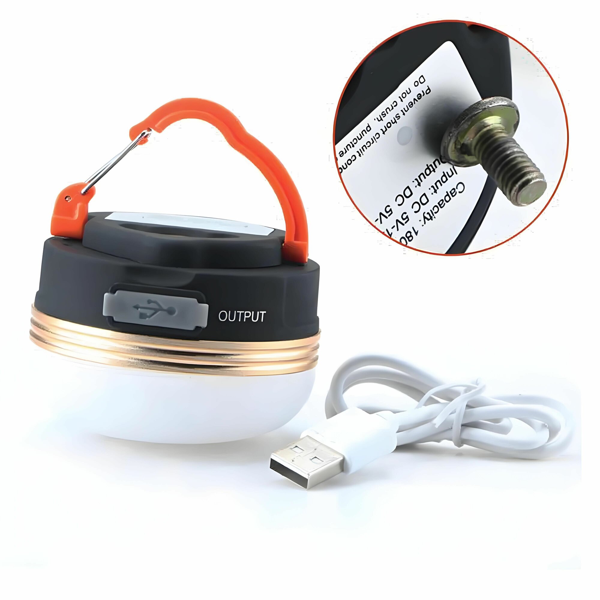 Портативный светодиодный фонарь с магнитным креплением и USB Type-C, аварийное зарядное устройство для телефона, водонепроницаемый IP45, 1800 мАч, три режима освещения