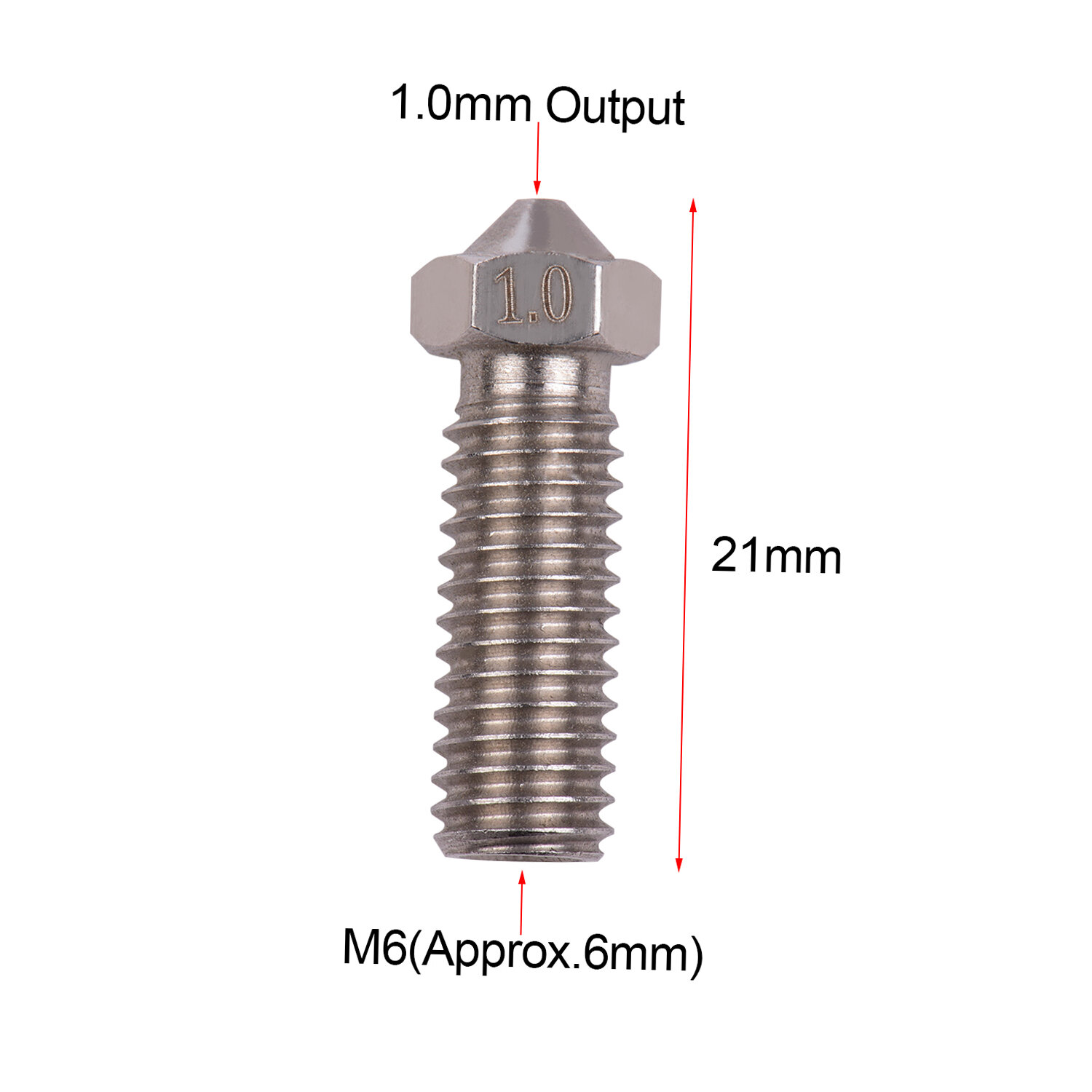 3 шт. 3D-принтер Экструдер из нержавеющей стали Сопло Volcano M6 Резьба Головка принтера Выход 1,0 мм для Sidewinder X1 TEVO Little Monster 1,75 мм Филамент