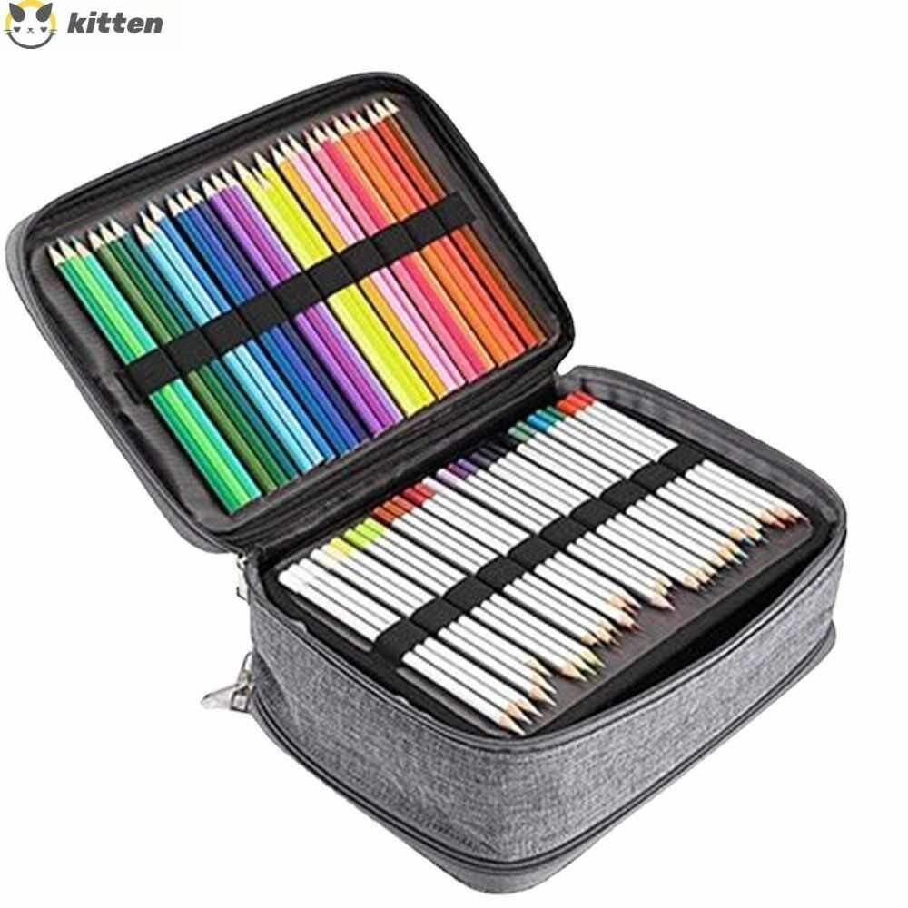 KittenЭстетический школьный пенал DIANNY с 300 слотами для девочек Сумка-органайзер для канцелярских принадлежностей с 4-слойной молнией пеналы