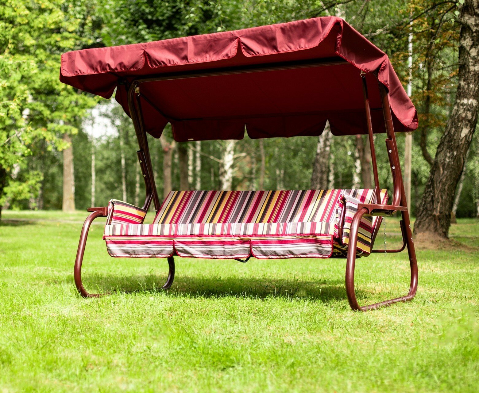 Качели садовые Olsa Родео, стальные, диаметр трубы 51 мм, нагрузка до 280 кг, съемные чехлы, тент