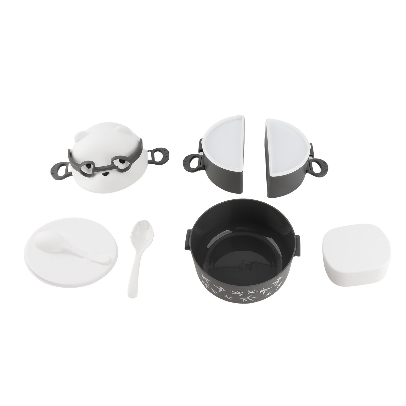 Bento Box контейнер для обеда 2 слоя портативный многоразовый герметичный контейнер для еды для школы работы походов Bear Coffee Color