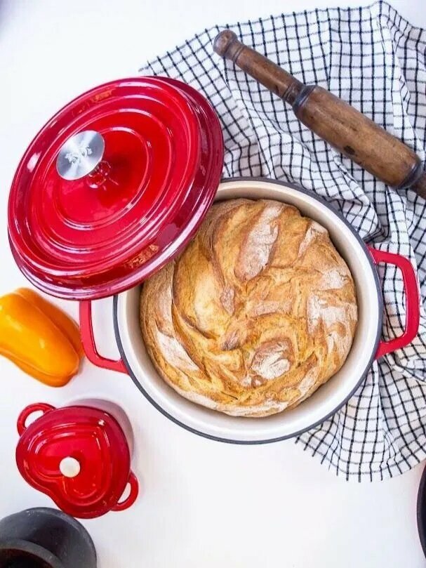 Кастрюля Чугунная посуда, Чугун, Эмаль, 3,6 л, 1 шт