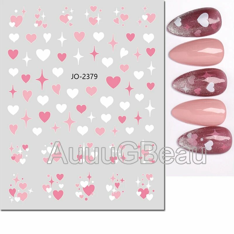 Наклейки на ногти AuuuGBeau, розовый, JO2379