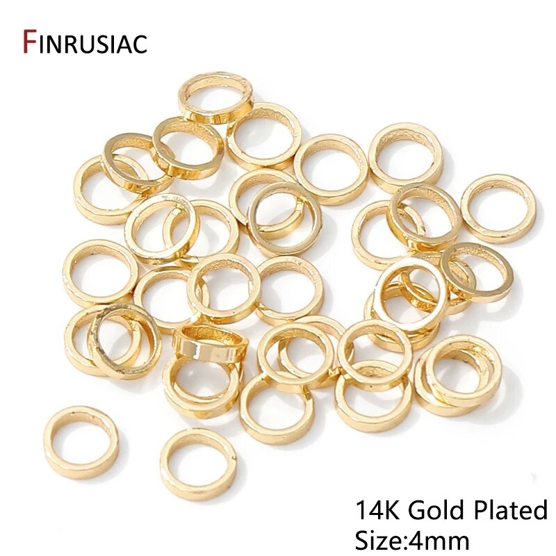 Колечки для бижутерии 14K Gold Plated, 4 мм, 40 шт