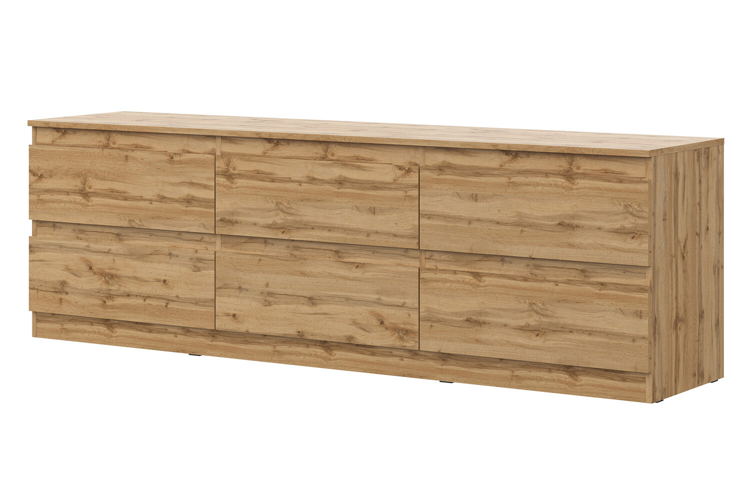 Тумба ТВ 6 ящиков STERN 190, 190,2х60,9х43,3 см, 6 ящиков, ЛДСП, цвет бежевый