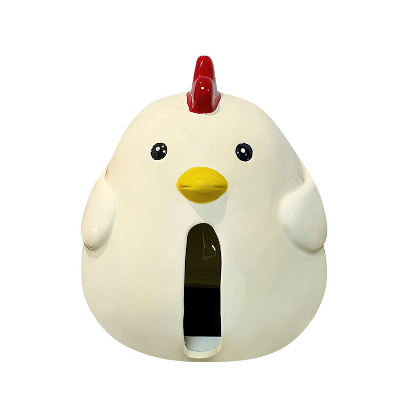 Керамическая крышка для коробки салфеток в виде курицы, милый держатель для салфеток в виде мультяшной птицы, декоративный держатель для салфеток, диспенсер для салфеток и держатель для бумаги для гостиной, офиса, кухни и домашнего декора
