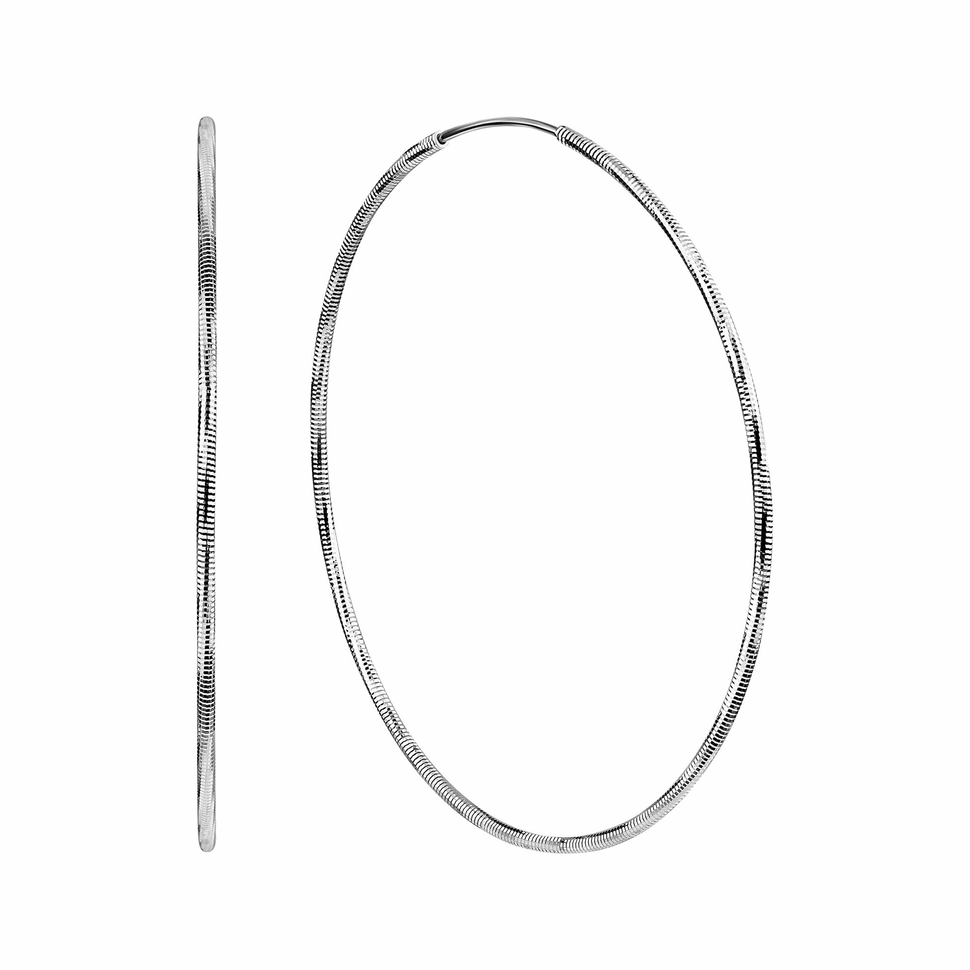 Серьги конго, серебро, 925 проба, родирование