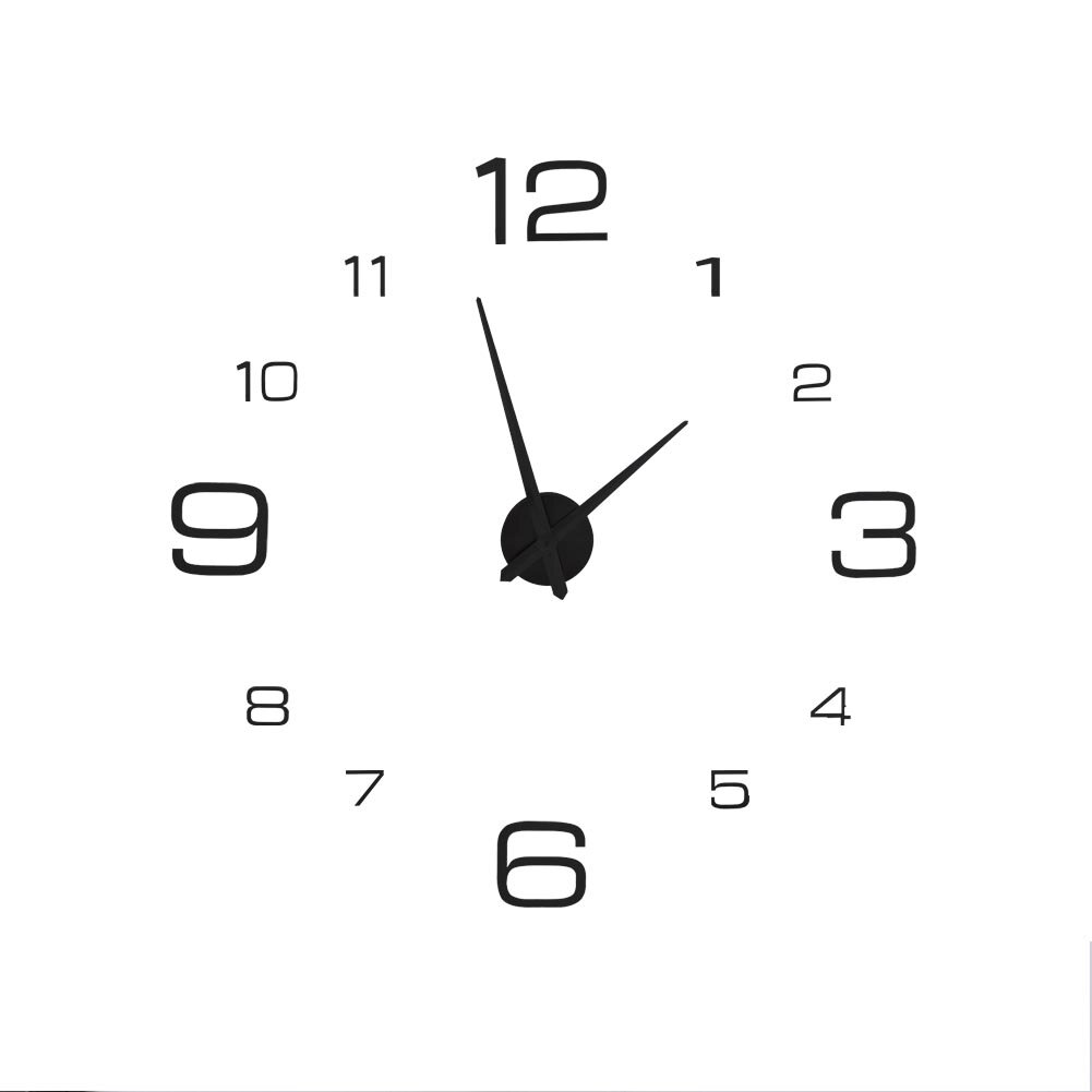 DIY Акрил 3D стены наклейка с часами большие часы Стенная стена современный домашний офис декор черный