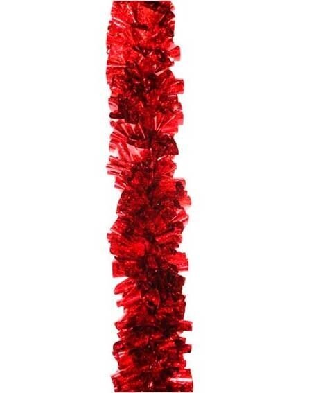 Мишура новогодняя КНР №30 Красная, материал полиэтилен