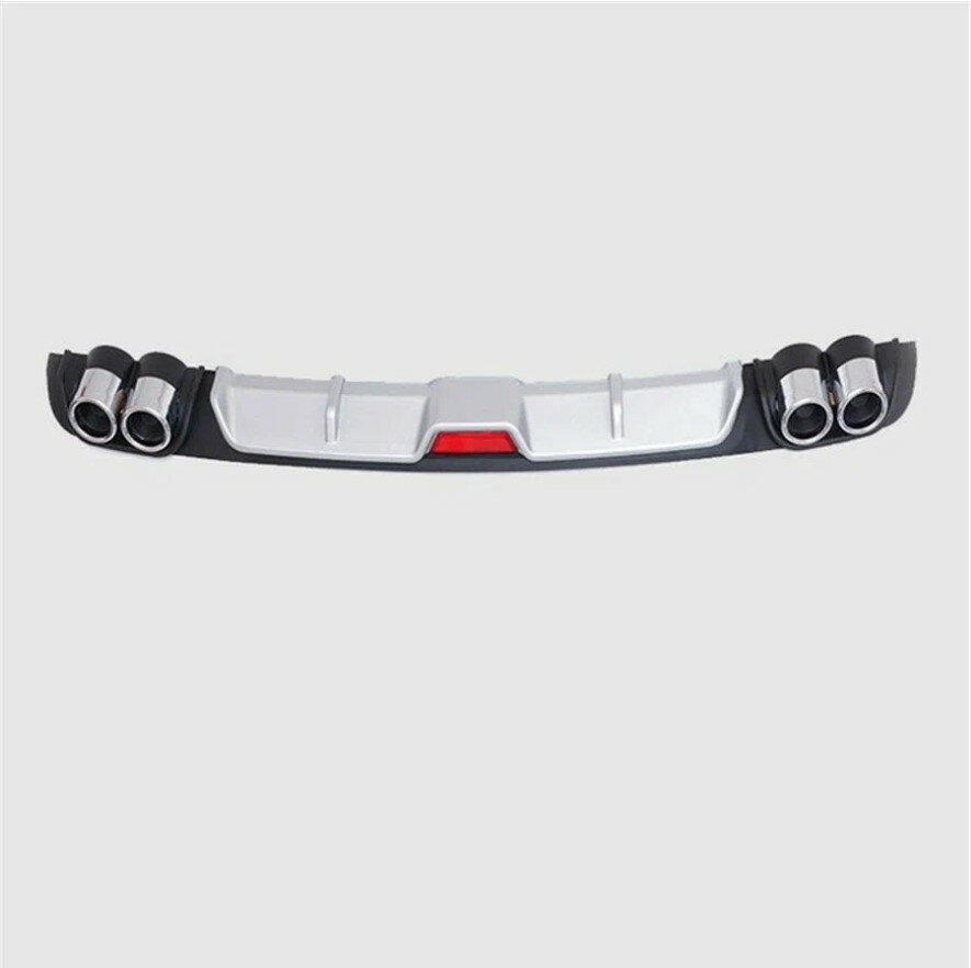 Универсальный диффузор заднего бампера MyPads, спойлер Canard, серебристый ABS пластик, 1 шт.