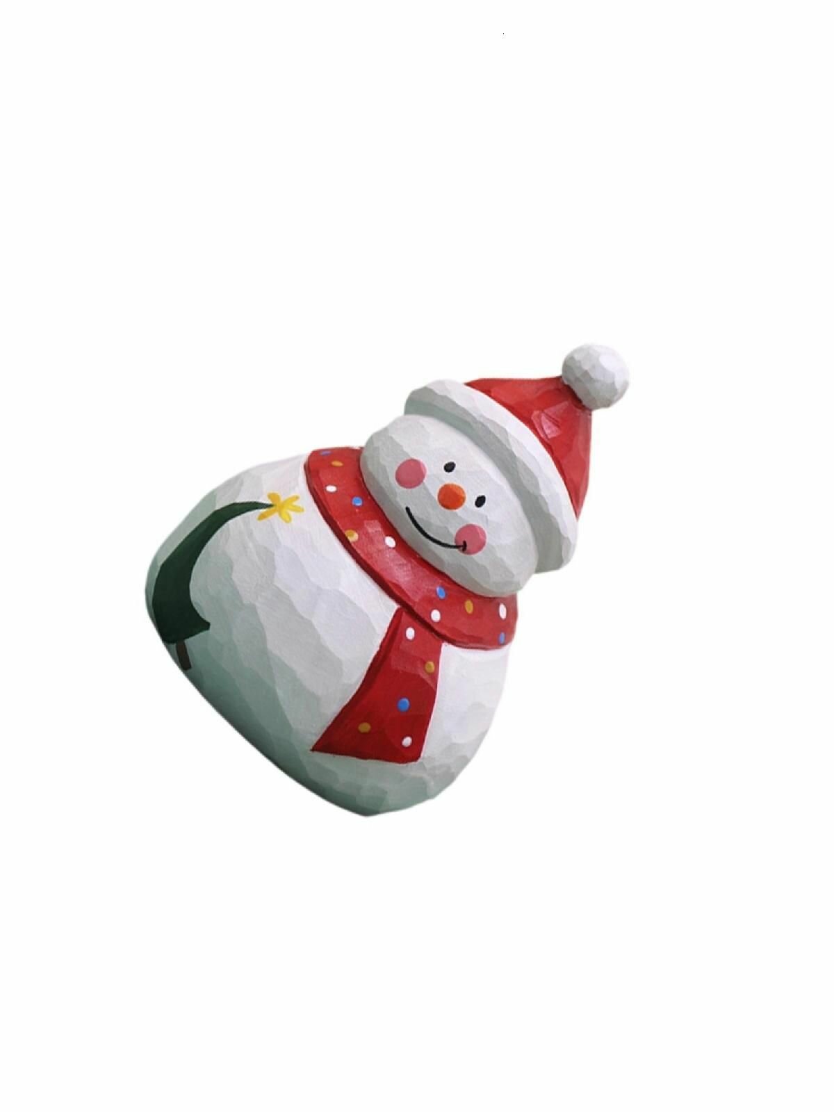 Статуэтка, Деревянное рождественское украшение для куклы- большой Снеговик