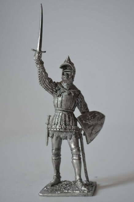 Коллекционный оловянный солдатик фигурка Французский рыцарь, 2-я пол. 14 века 54 мм Масштаб1:32
