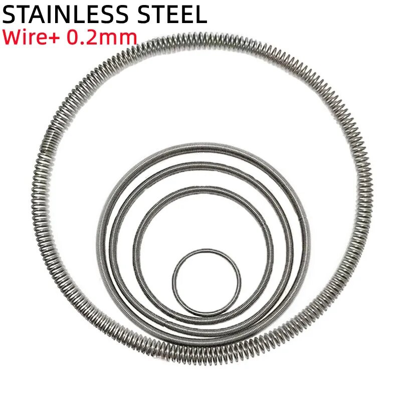 10 шт. пружинные кольца из нержавеющей стали FINEWE 0.2 мм / 0.25 мм 0.2x1.5x100