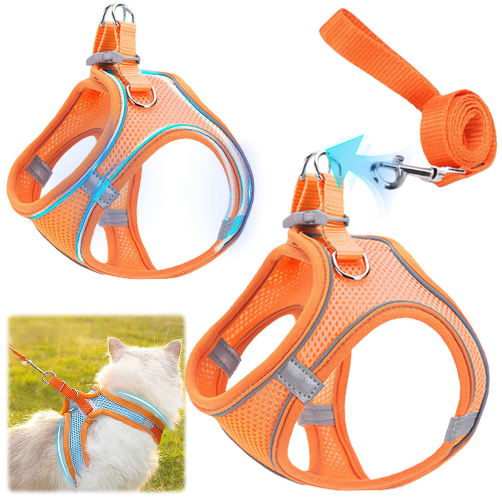 Кошачий поводок с боковым креплением, Оранжевый